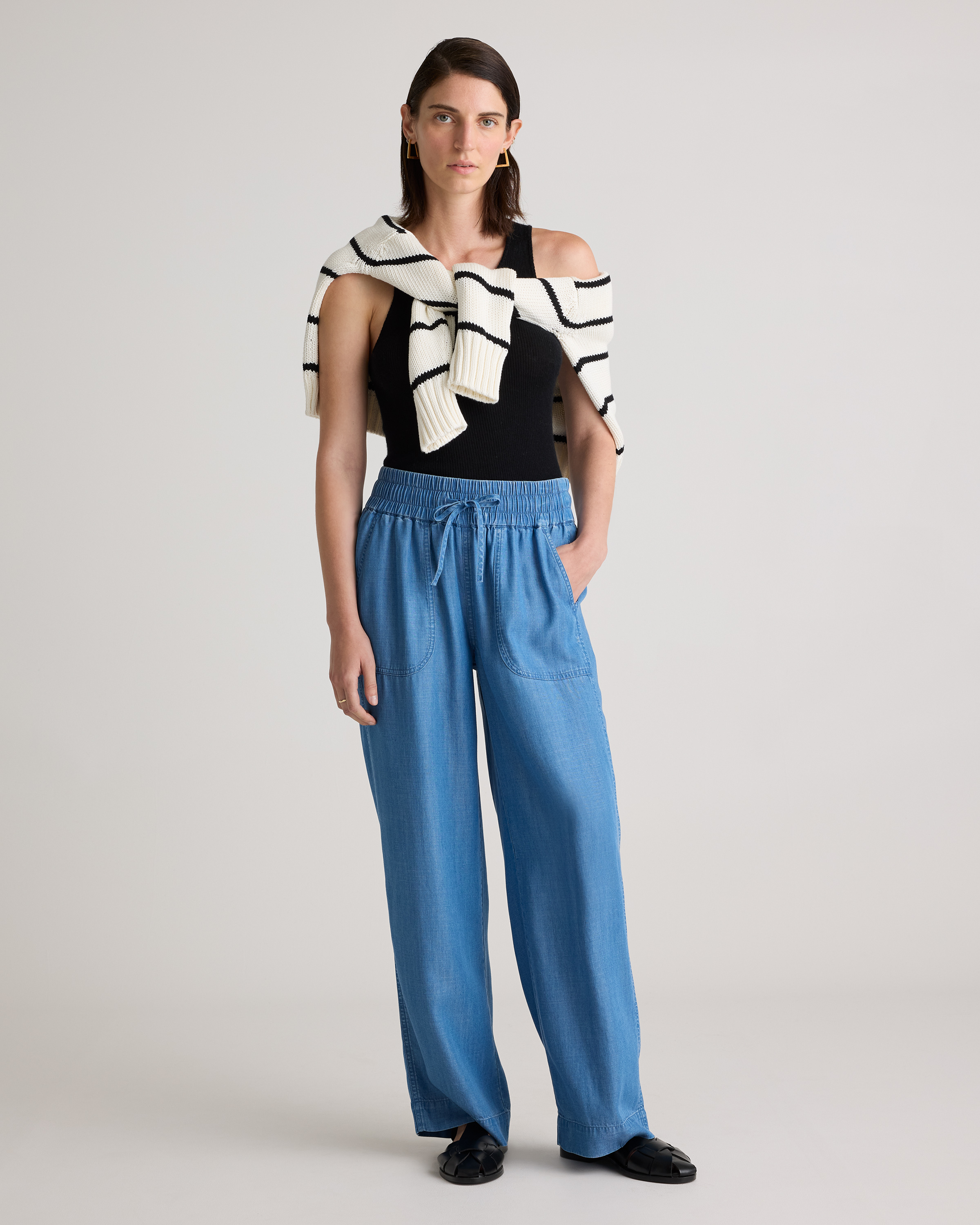 QUINCE Tencel Chambray Pull-On Pants